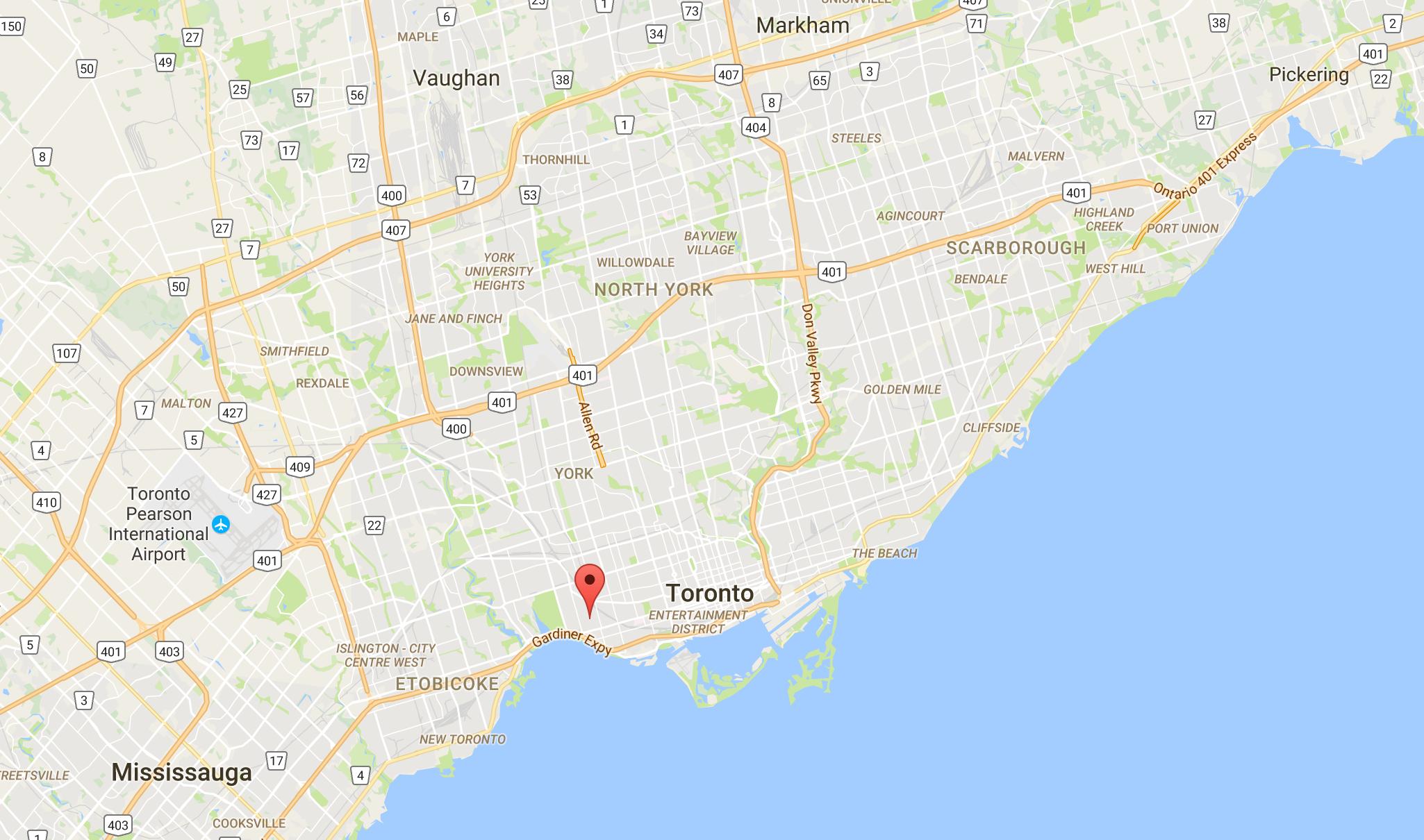 Паркдейл dzielnica Toronto mapa - mapa Паркдейл dzielnica Toronto (Kanada)